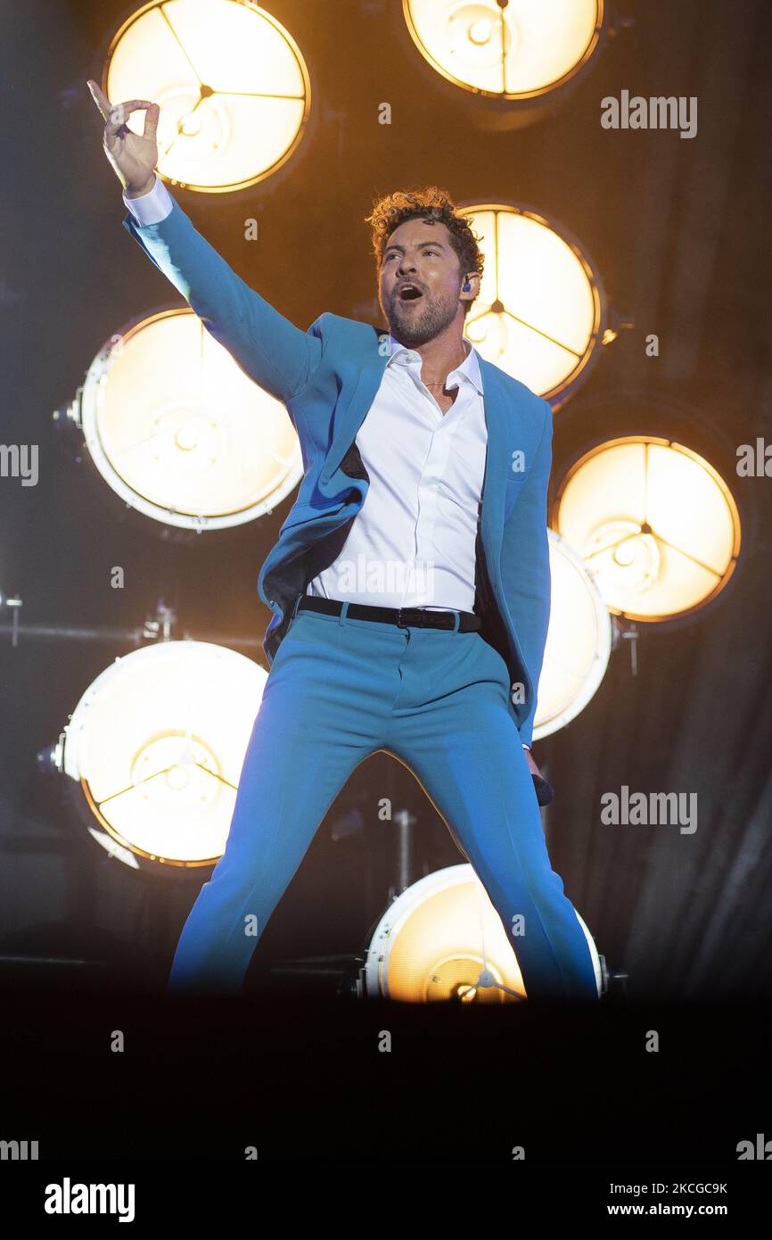 the singer David Bisbal during the performing of the EN TUS PLANES 2021 ...