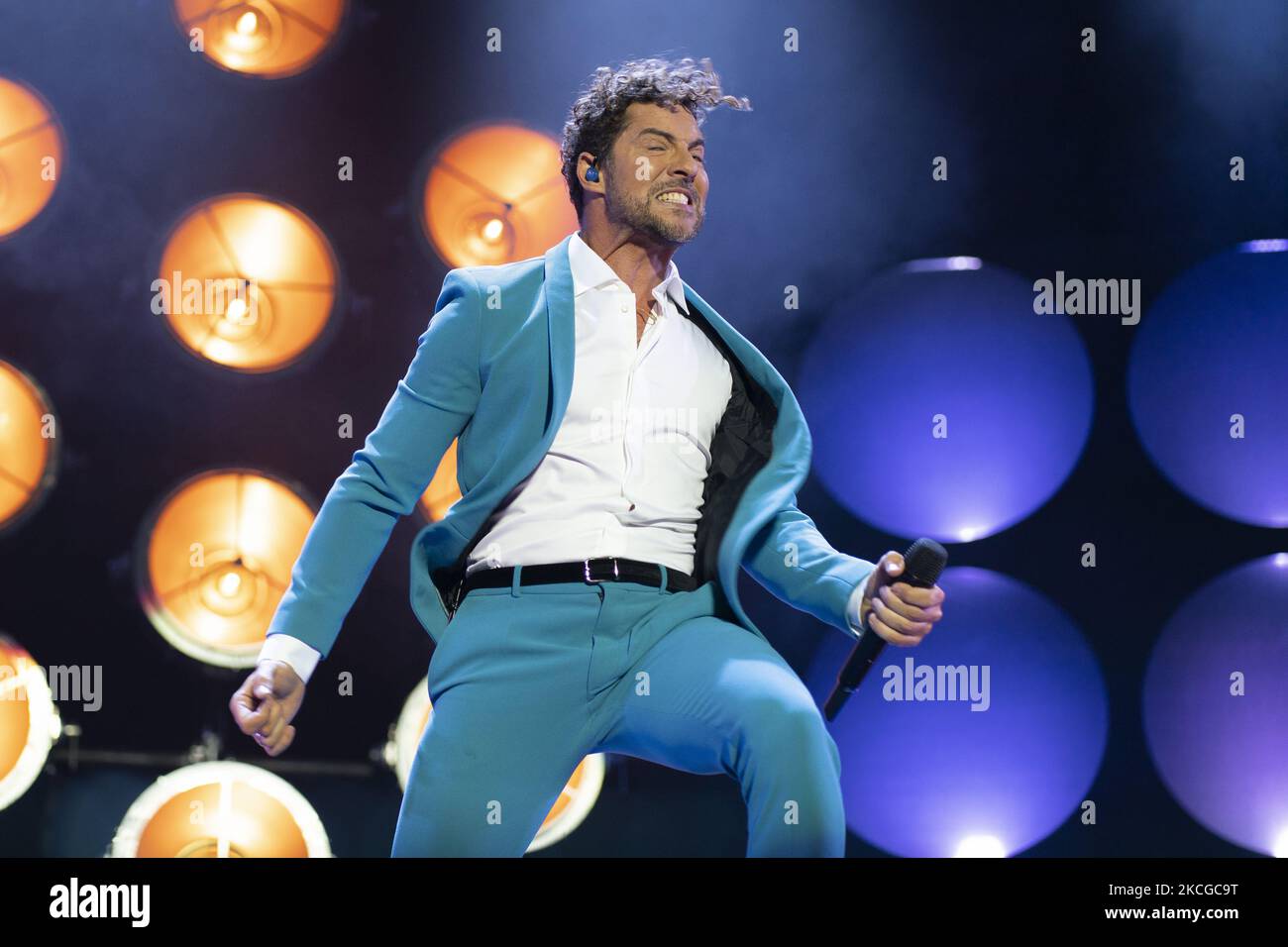the singer David Bisbal during the performing of the EN TUS PLANES 2021 ...