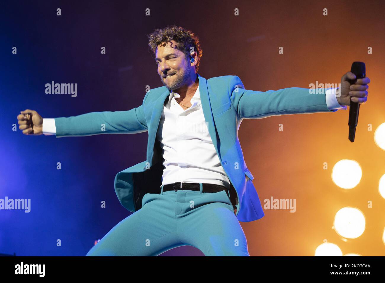 the singer David Bisbal during the performing of the EN TUS PLANES 2021 ...