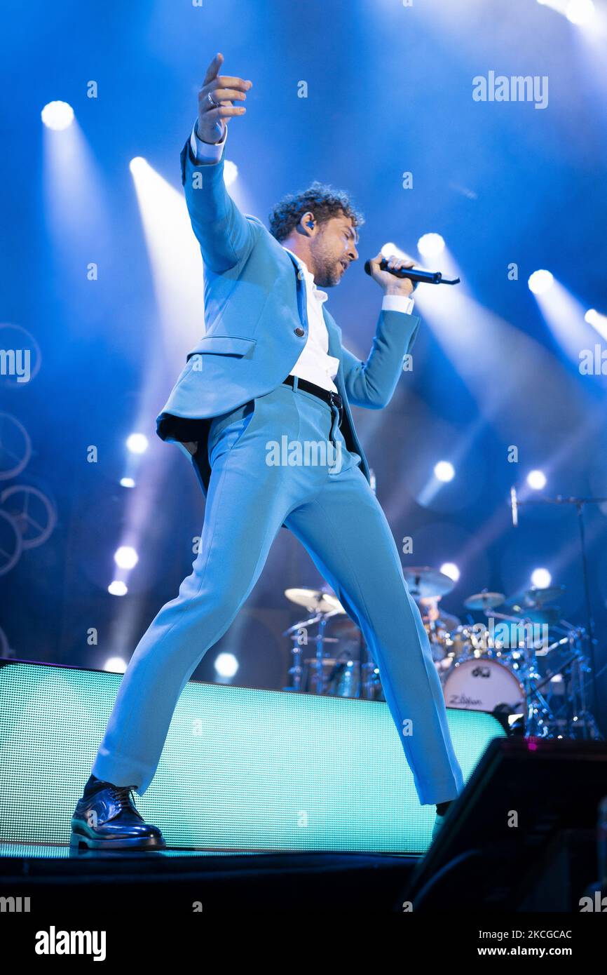 the singer David Bisbal during the performing of the EN TUS PLANES 2021 ...