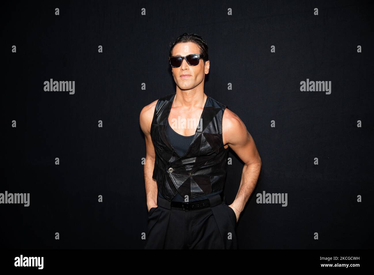 Fabio Mancini attends the Giorgio Armani Fashion Show during the Milan ...