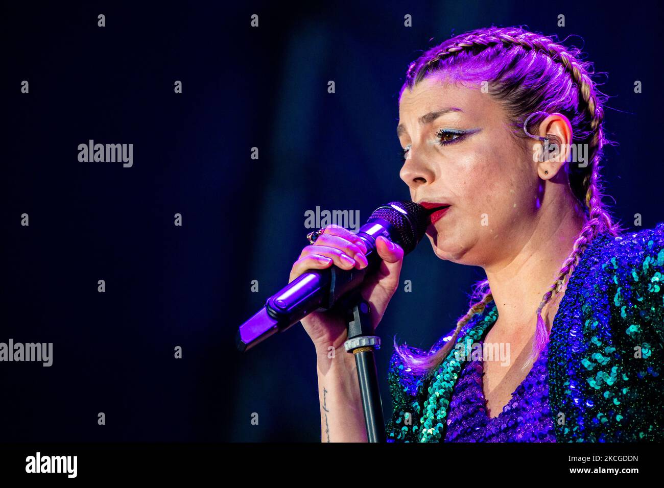 Italian singer Emma Marrone in concert at Carroponte in Milan, Italy ...