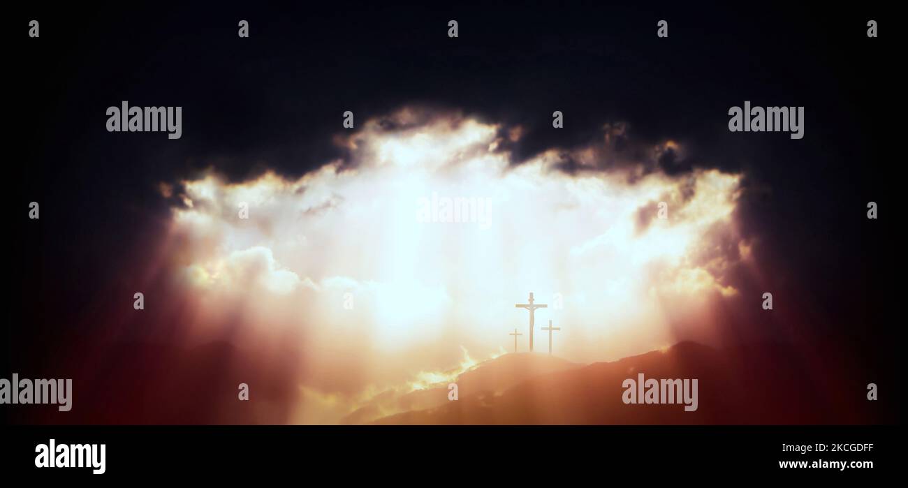 The background of the holy cross symbolizing the death and resurrection ...