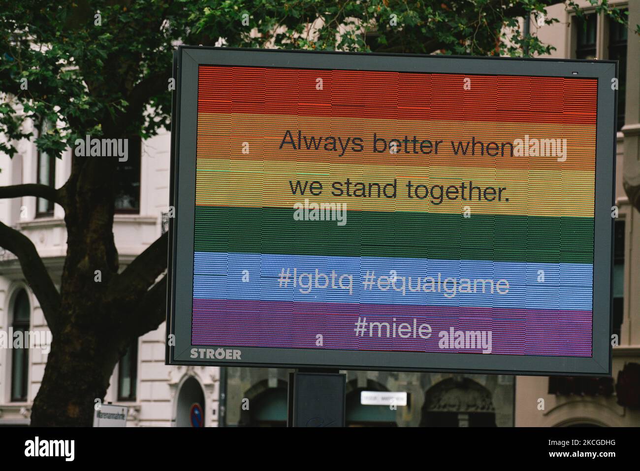 The rainbow message is seen with ''always better when we stand together ...