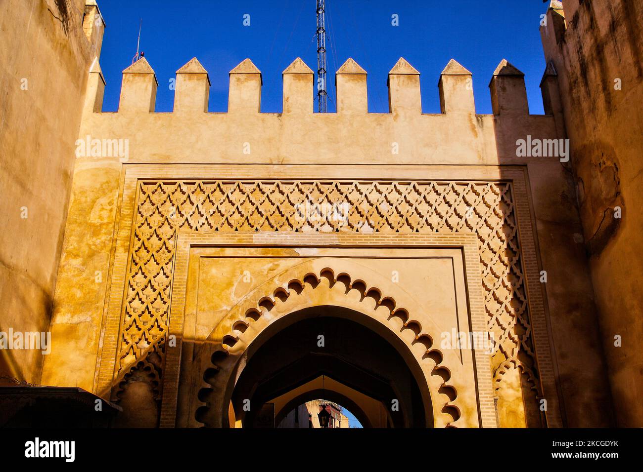 Gate of the medina (old city) of Fez in Morocco, Africa. The ancient ...