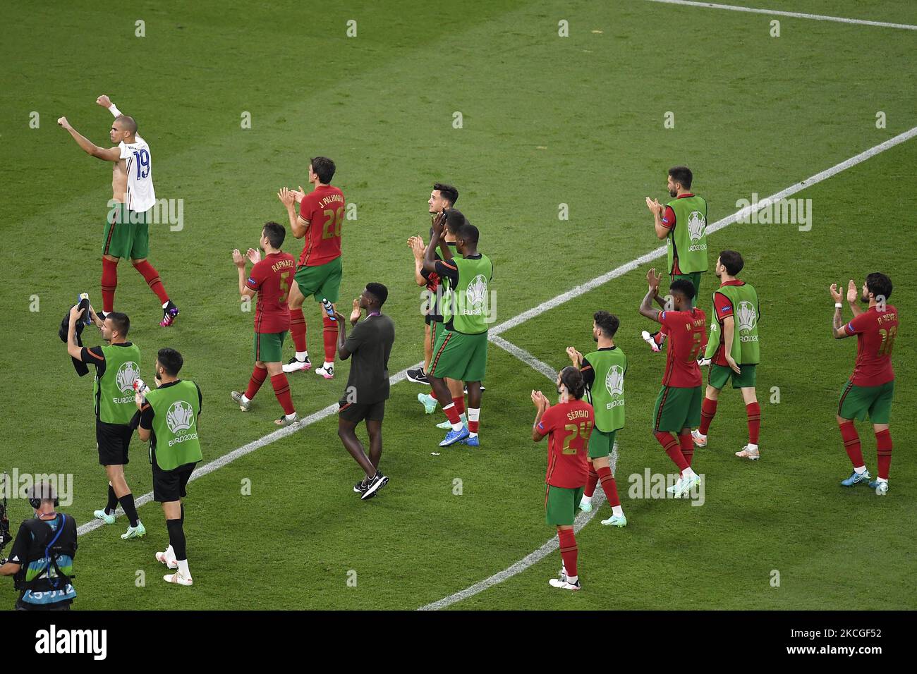 Portugal players celebrate after the UEFA European Championship 2020 ...