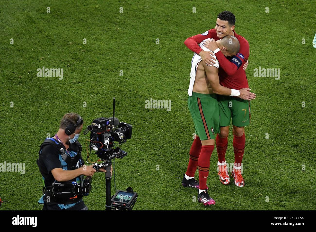 Cristiano Ronaldo and Pepe of Portugal celebrate after the UEFA ...