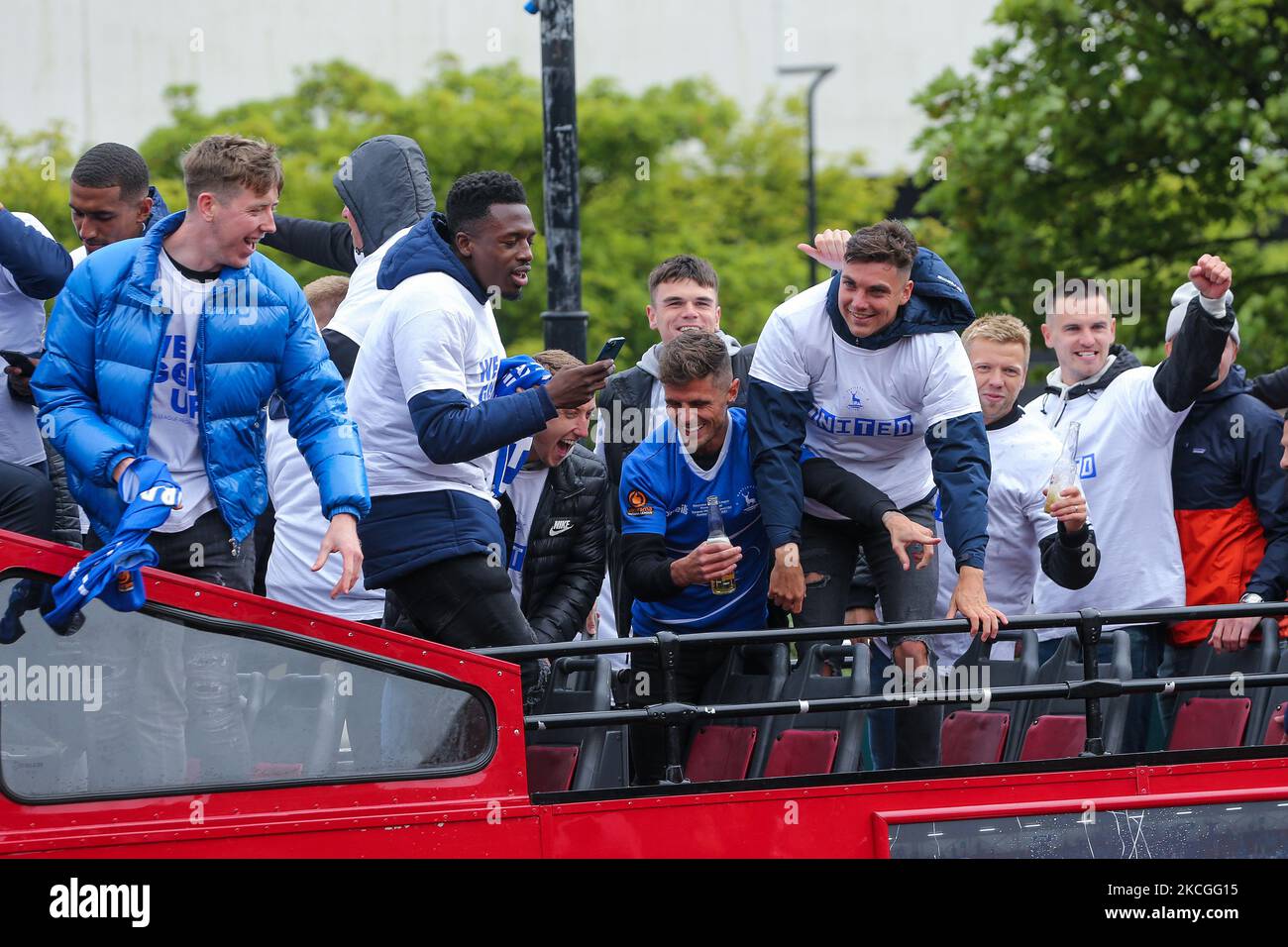 Hartlepool United players and fans celebrate their promotion to the EFL ...