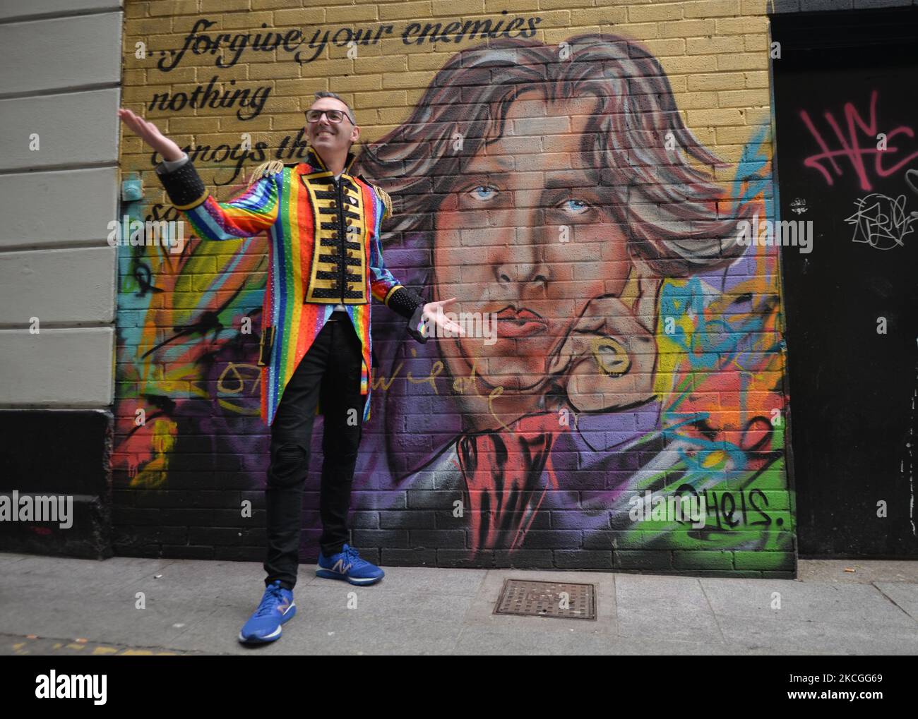 Eddie McGuinness, Dublin Pride Head of Events in front of a new mural ...