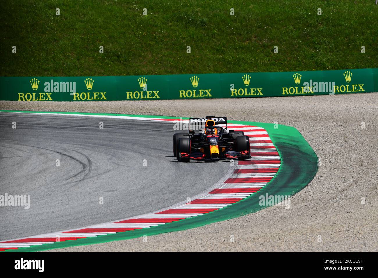 Max Verstappen of Red Bull Racing Honda drive his RB16B single-seater ...