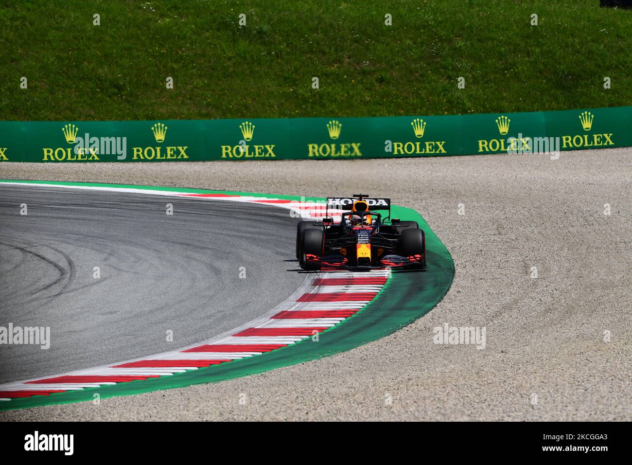 Max Verstappen of Red Bull Racing Honda drive his RB16B single-seater ...