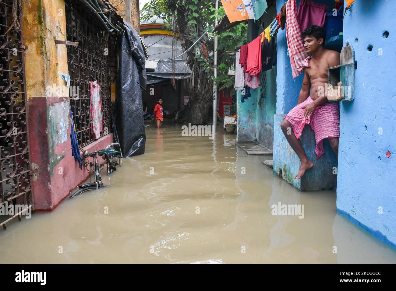 High tide over river Ganges caused massive flooding to various parts of ...