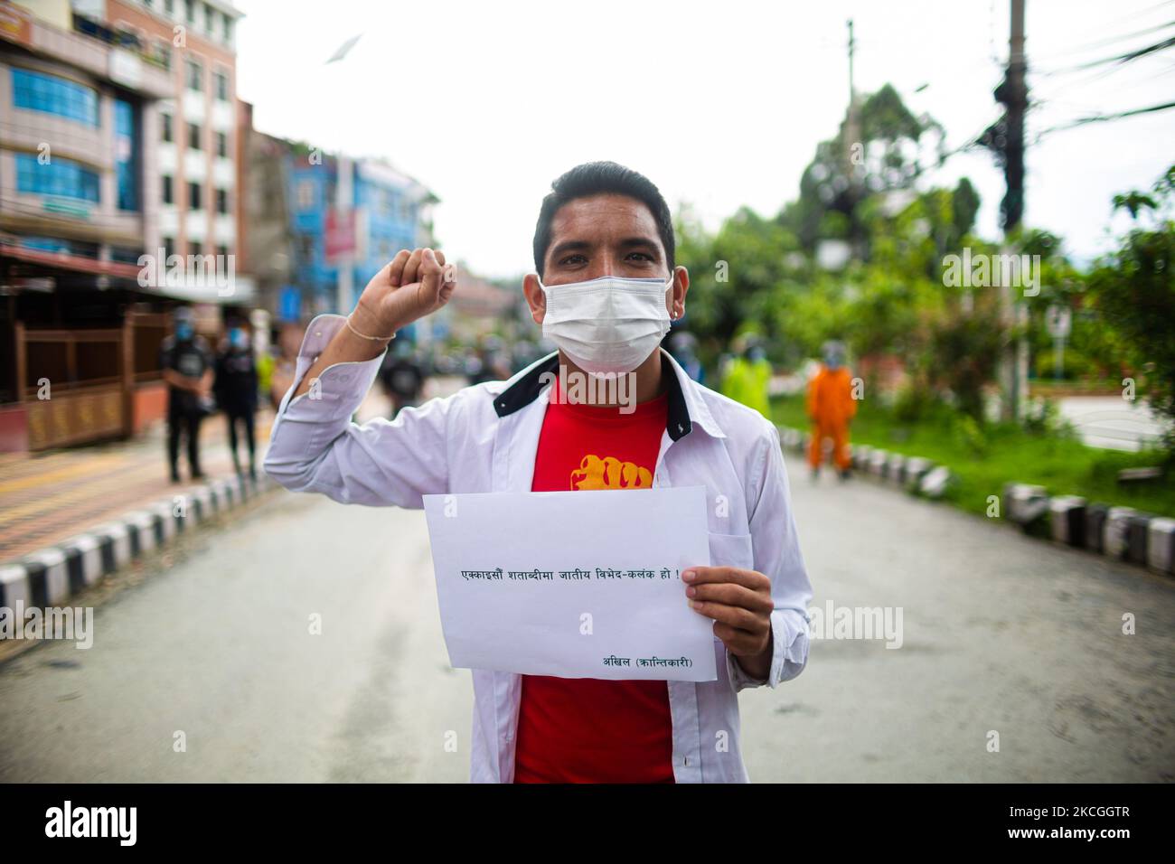 Student cadres chants slogan during a protest against caste-based ...