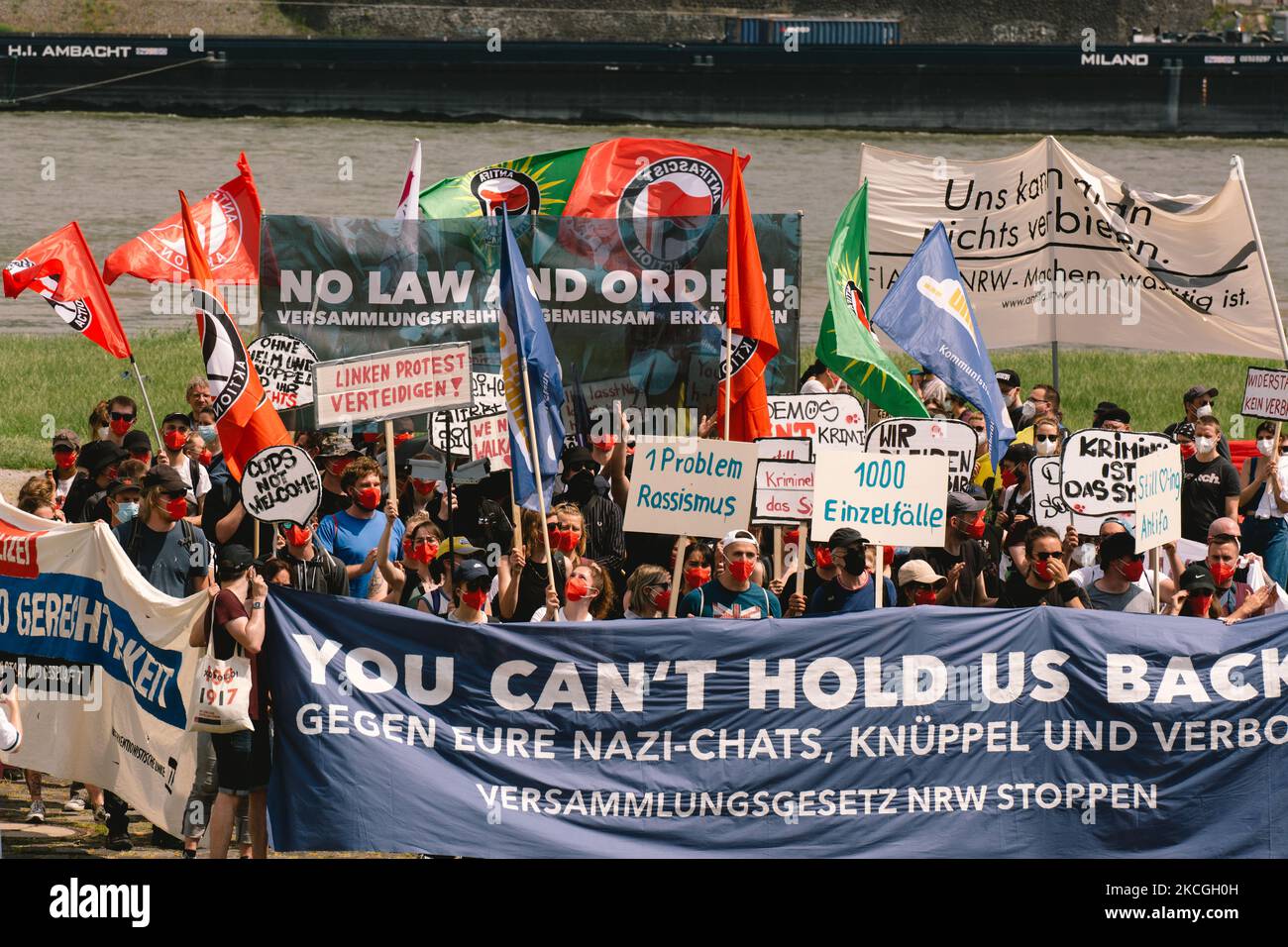 general view of thousands people take part in protest against new ...