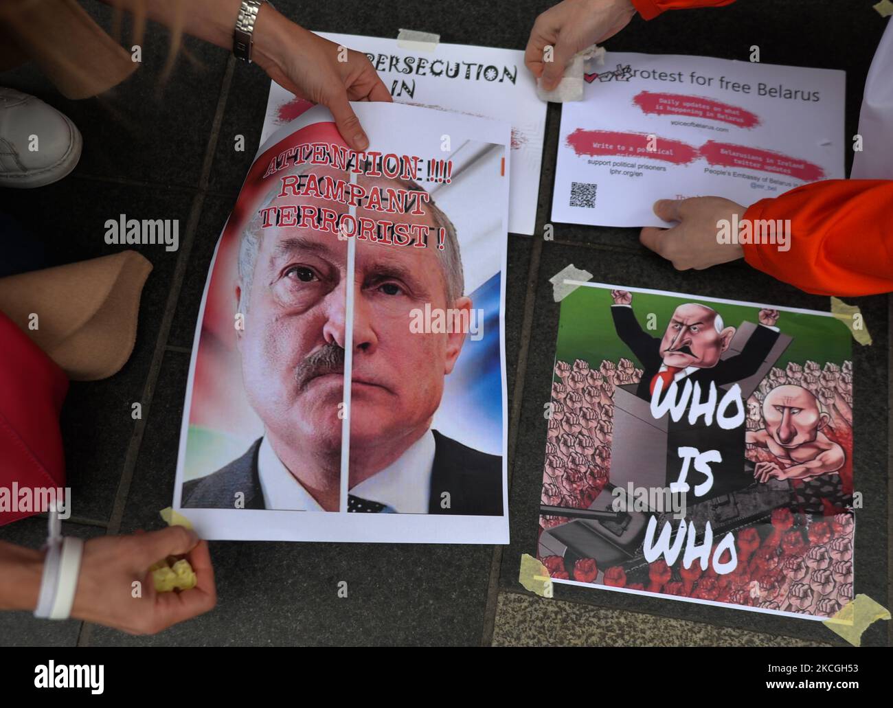 Images seen on the street in front of the GPO in Dublin during a ...
