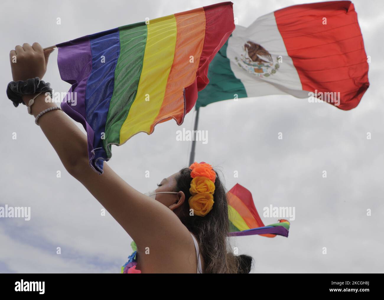Members of the LGBTTTIQA community arrive at Mexico City's Zócalo for ...