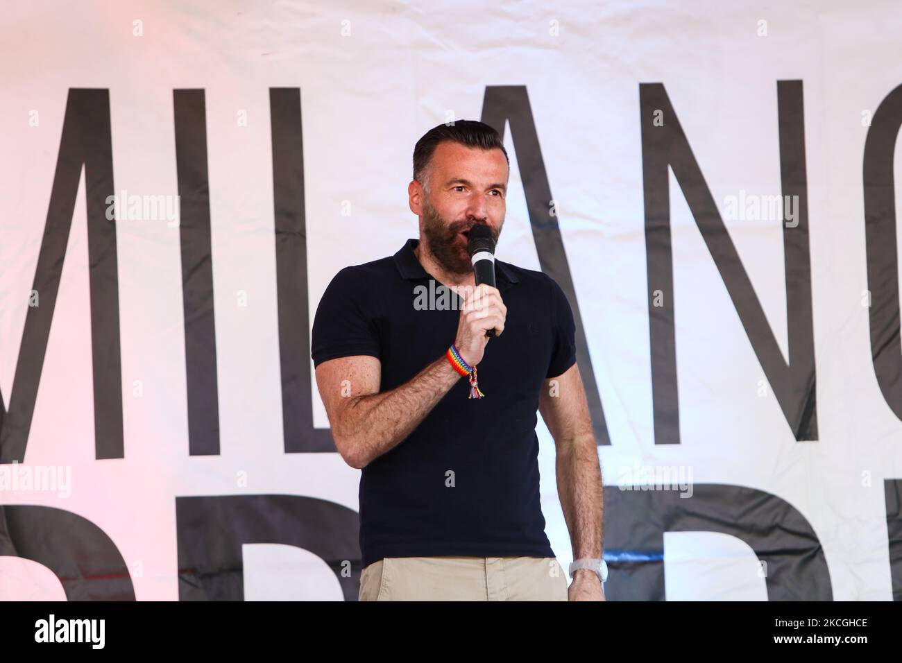 Alessandro Zan attends the Milano Pride Event in Sempione Square on ...