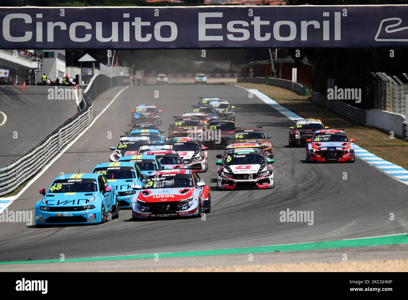 Drivers compete during the Race 1 of the FIA 2021 World Touring Car Cup ...