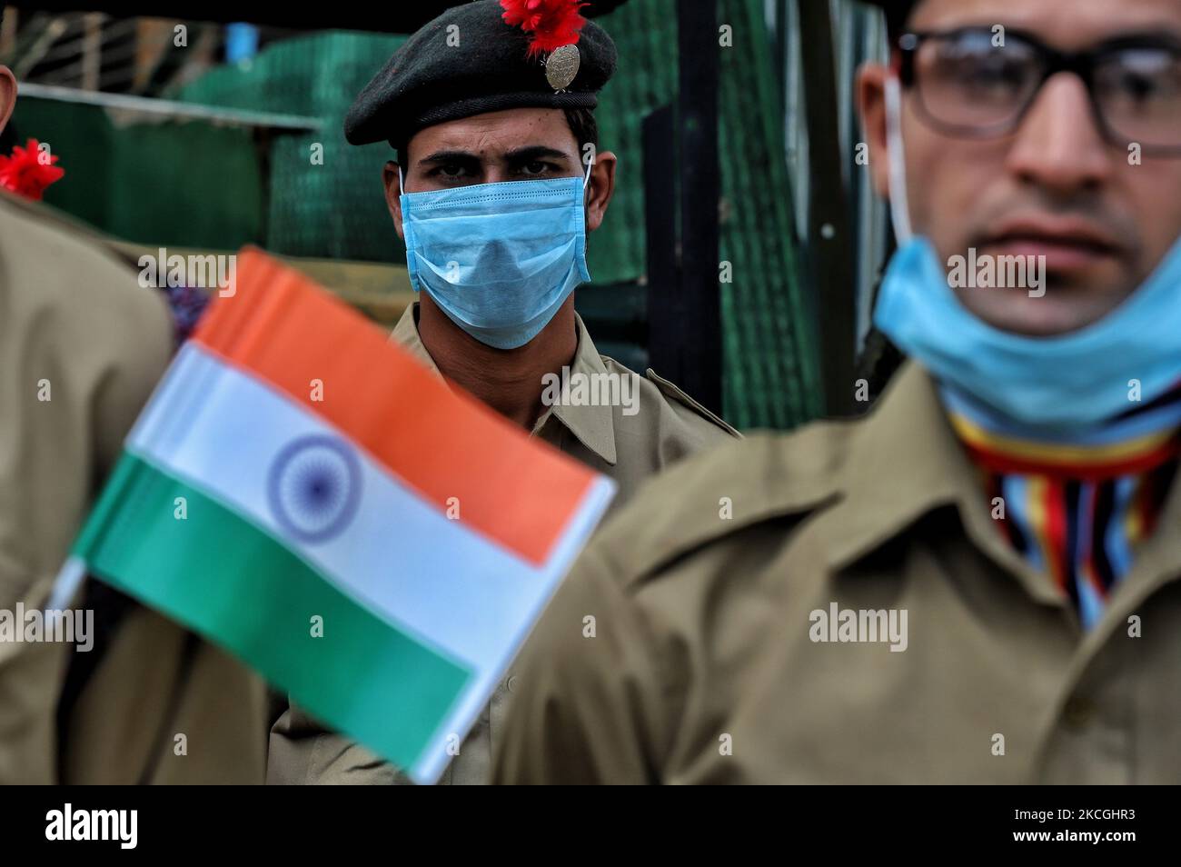 NCC Cadets holding Indian National Flags, getting ready to participate ...