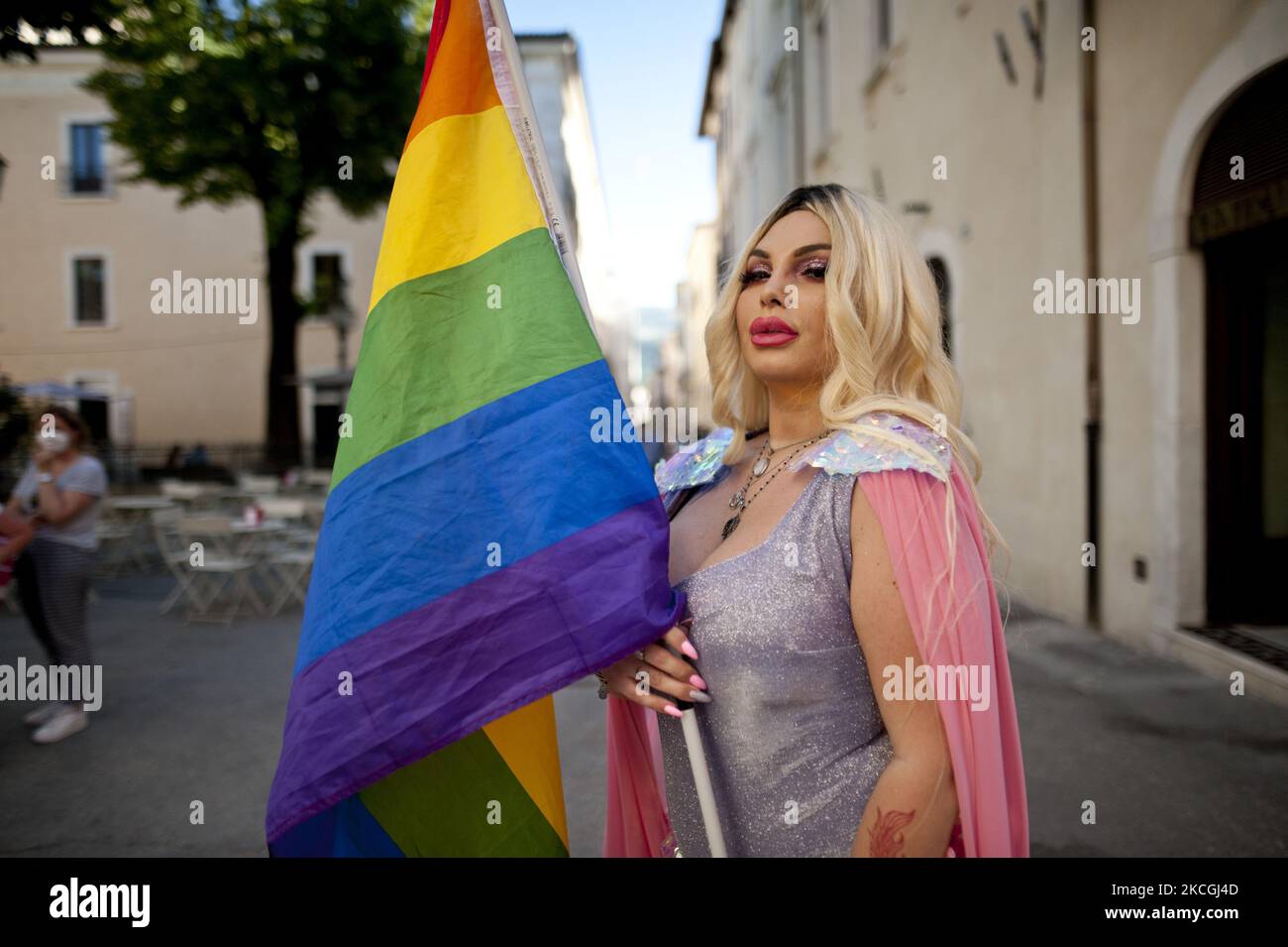 Portrait of a Drag Queen during Abruzzo Pride Week, L'Aquila, 27 June ...