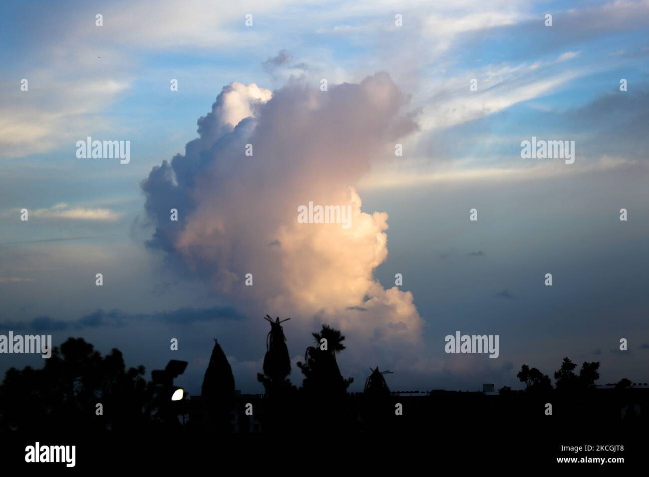 Cumulonimbus clouds during the sunset in Houston, Texas, on June 27th ...