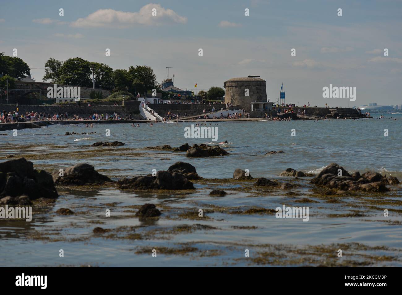 A view of Seapoint beach, a small seafront area between Blackrock and ...