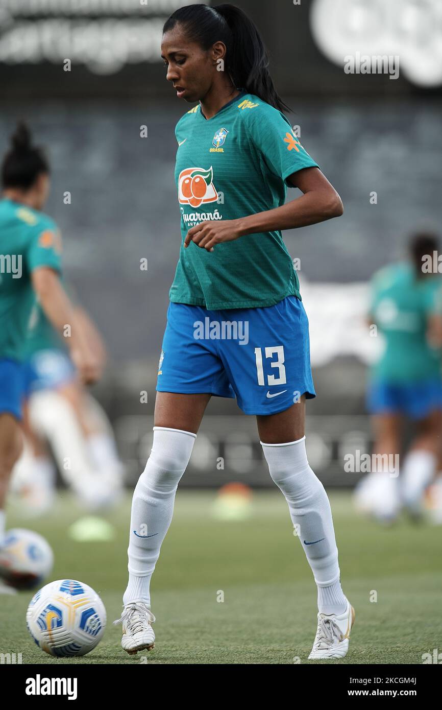 Bruna Soares of Brazil during the warm-up before the Women's ...