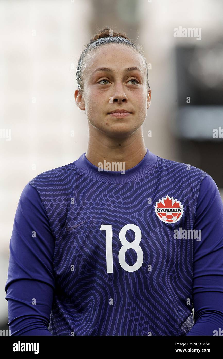 Kailen Sheridan of Canada prior to the Women's International Friendly ...
