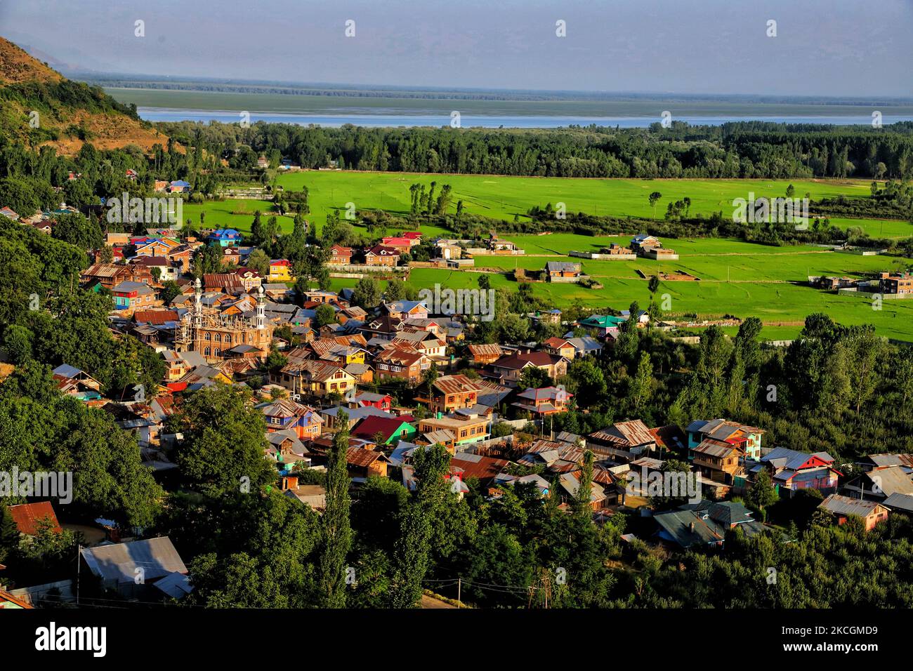 Residential houses are seen in Agricultural Land near Wular Lake in ...