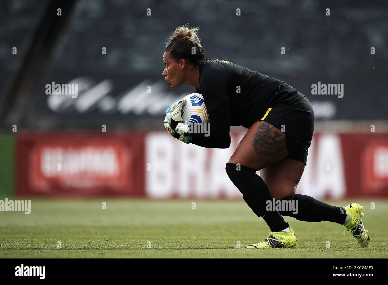 Barbara Barbosa of Brazil makes a save during the Women's International ...