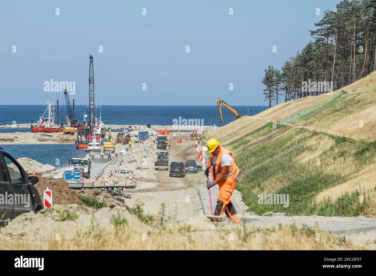 The construction site of a waterway connecting the Vistula Lagoon with ...