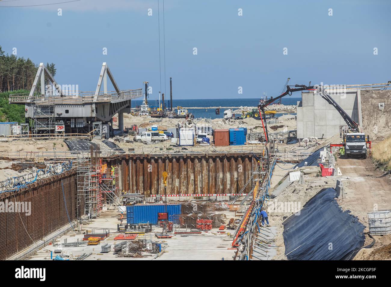 The construction site of a waterway connecting the Vistula Lagoon with ...