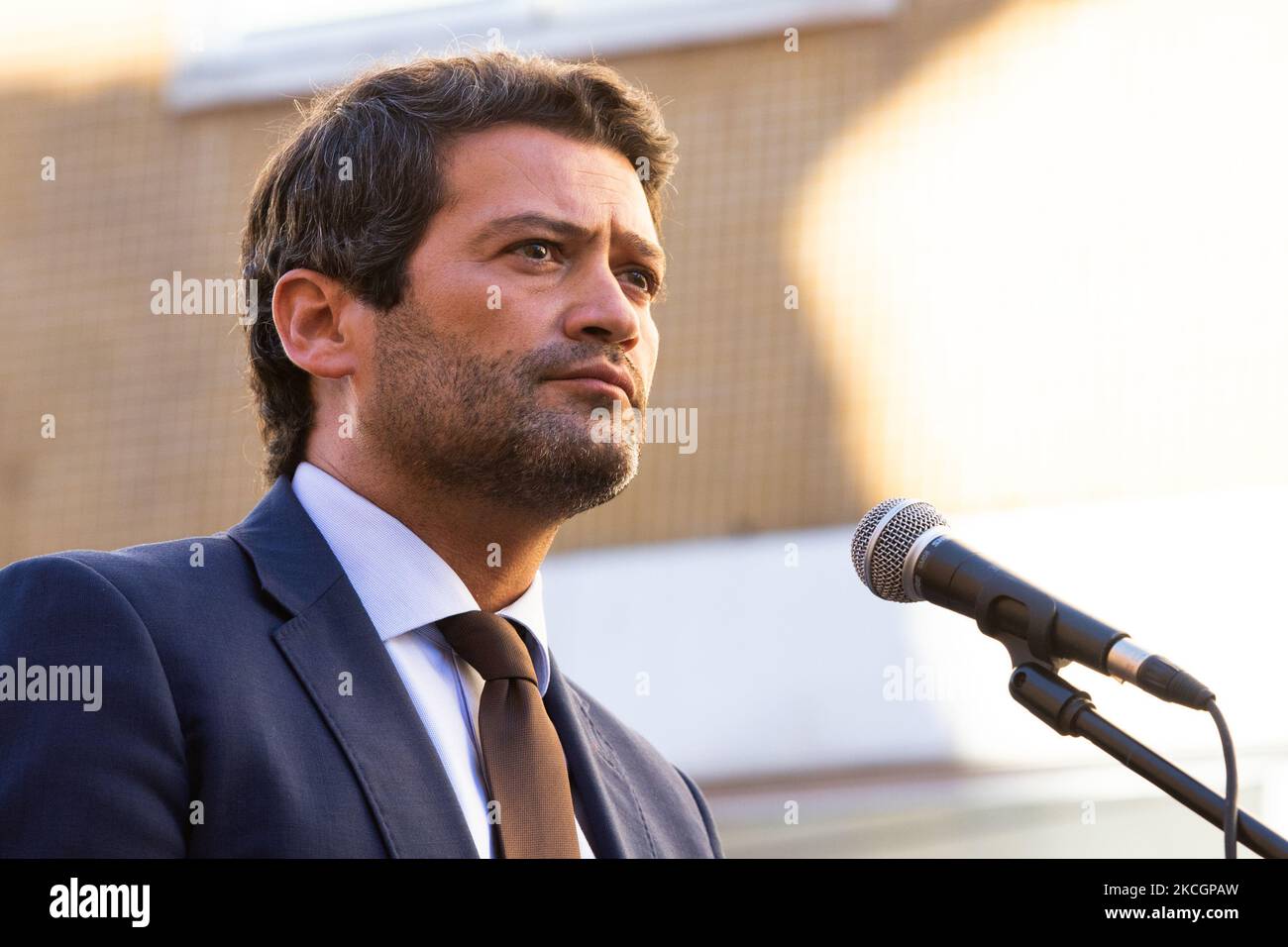 The President of the Chega Party speaks to the supporters ,on July 1 ...