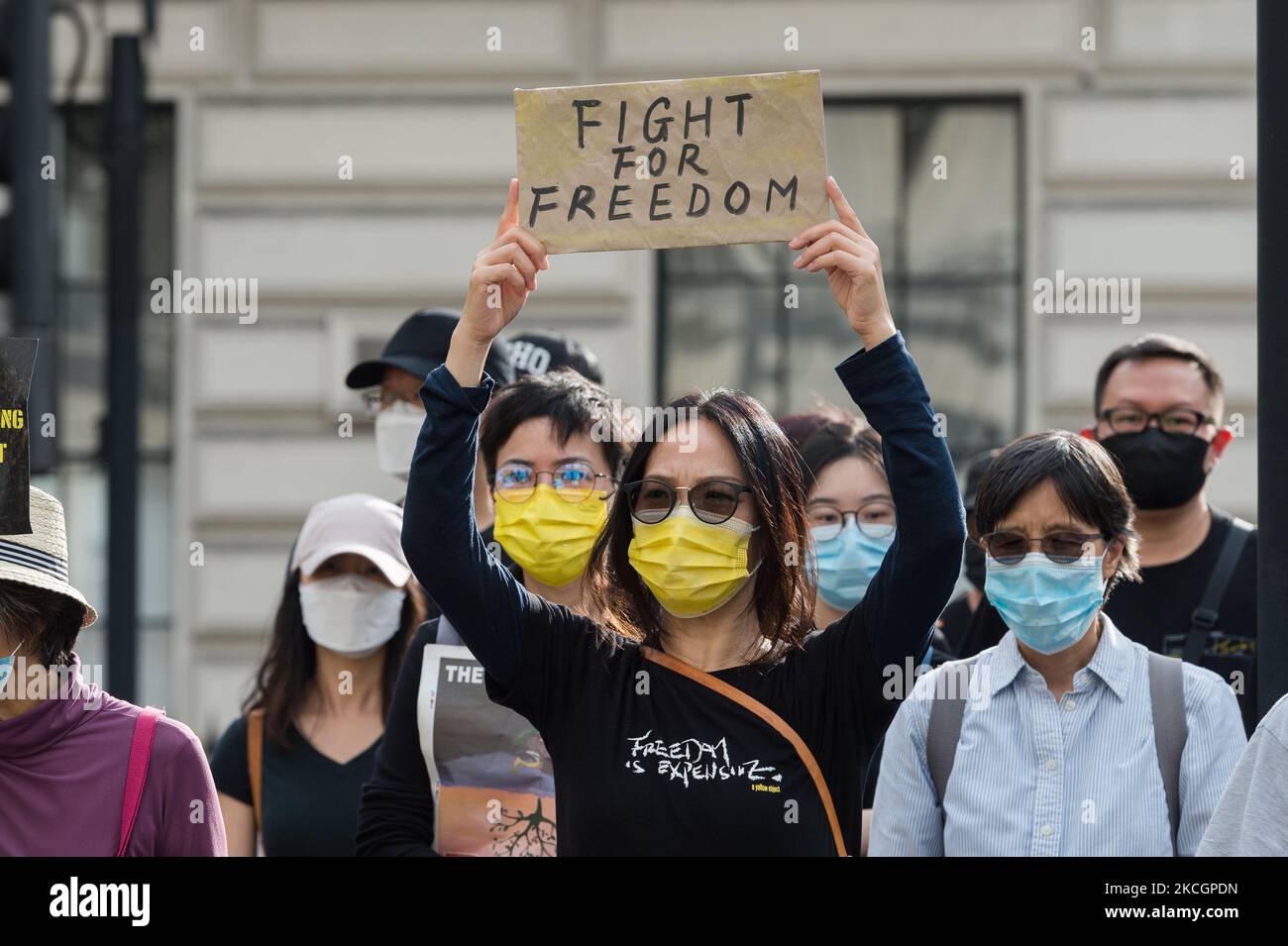 LONDON, UNITED KINGDOM - JULY 01, 2021: Protesters demonstrate in front ...