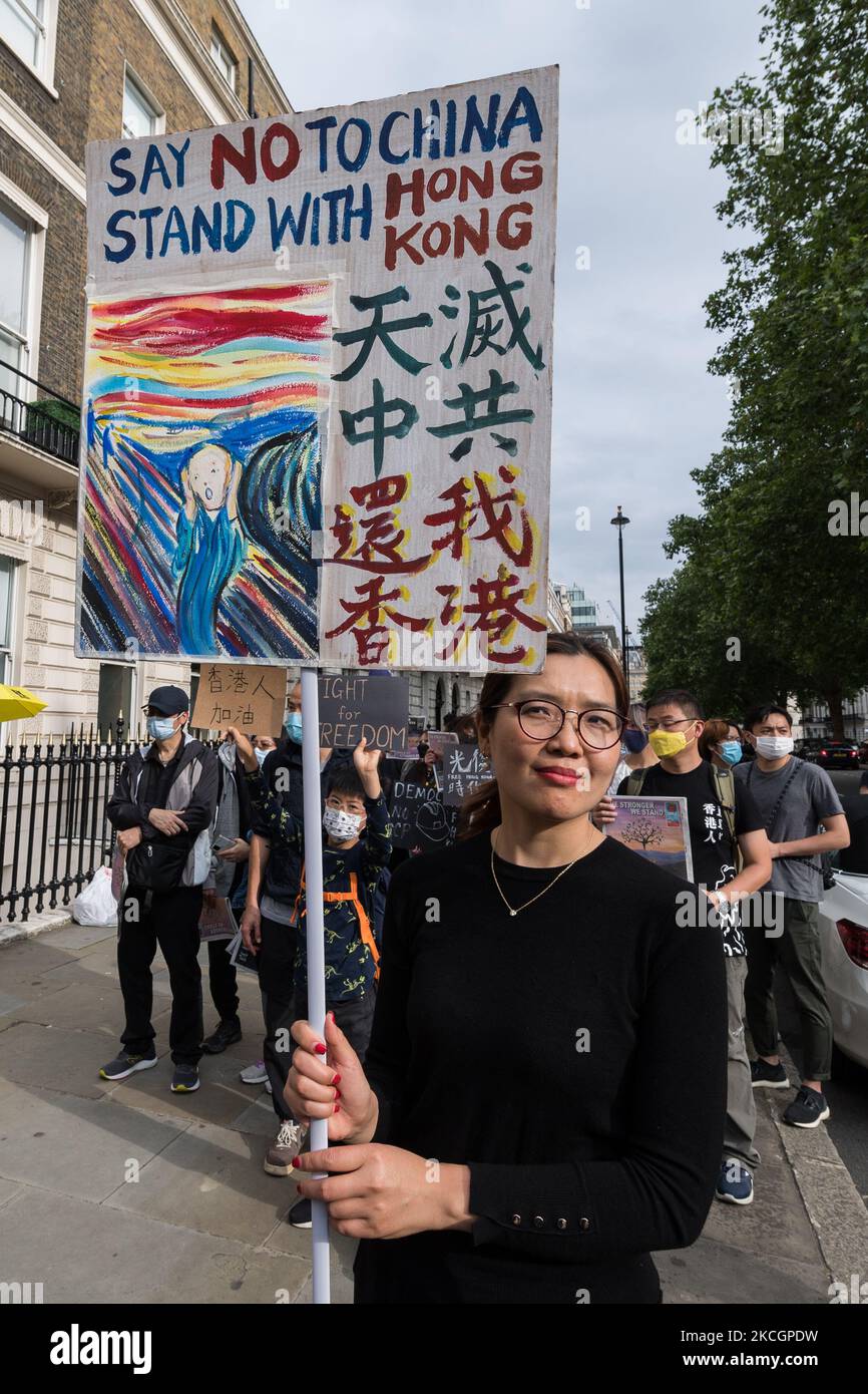 LONDON, UNITED KINGDOM - JULY 01, 2021: Protesters demonstrate in front ...