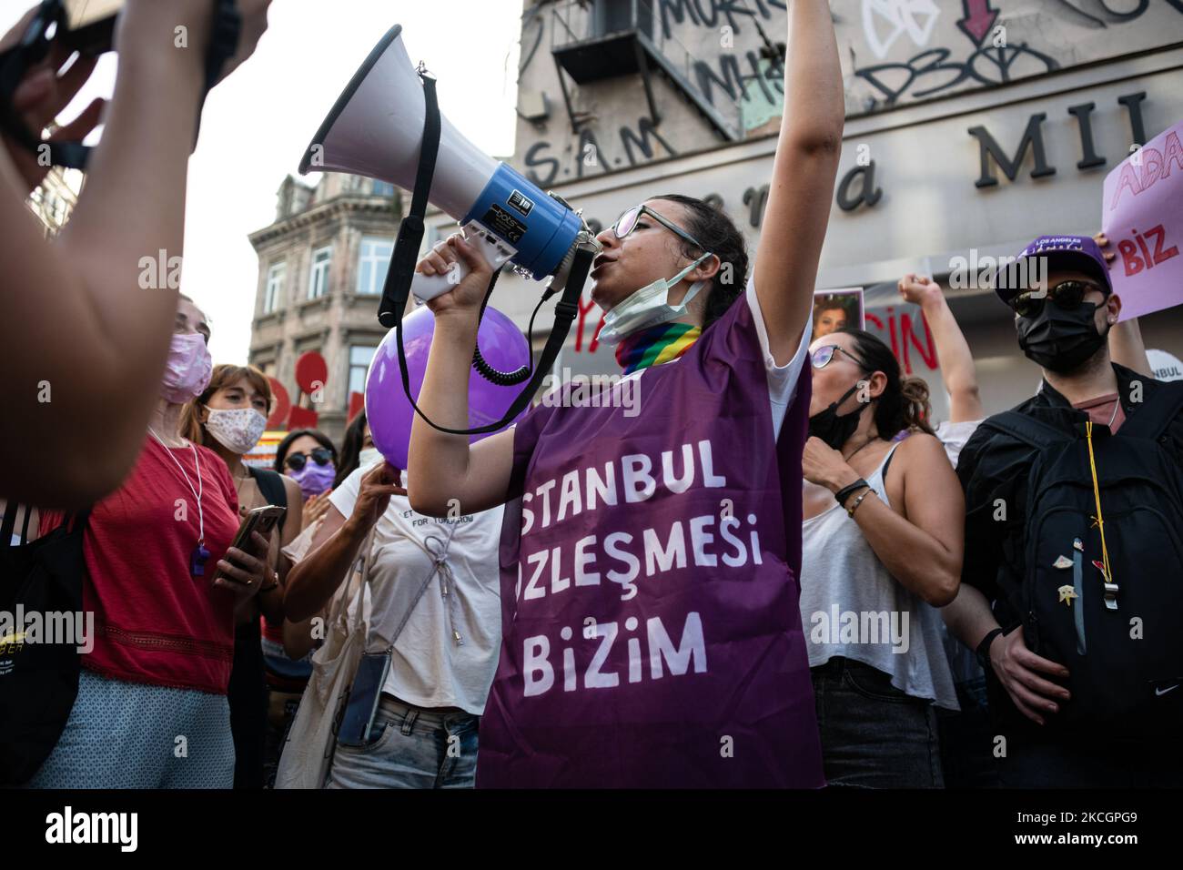 Demonstrators Take Part In A Protest Against Turkey s Withdrawal From