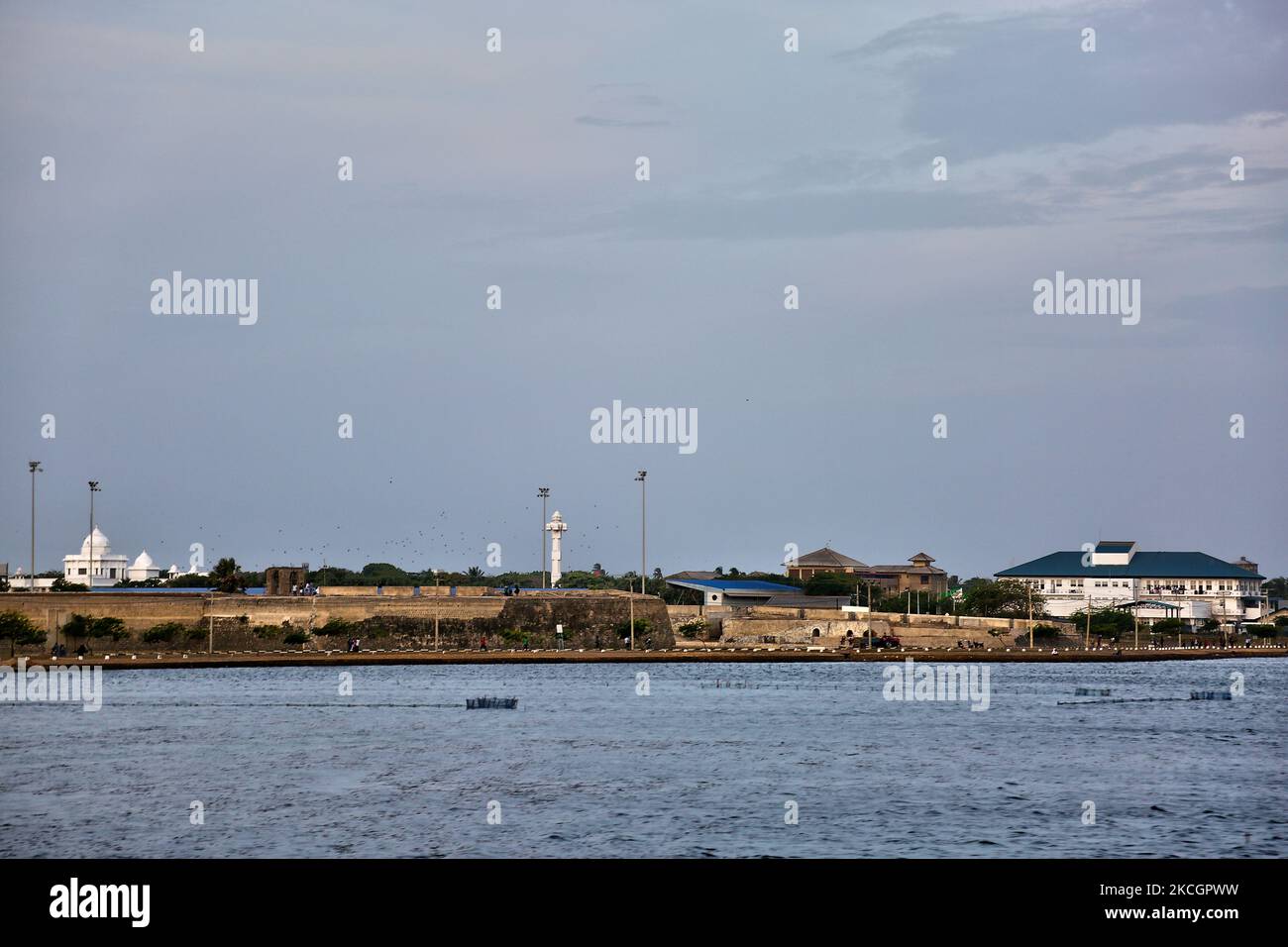 View of Jaffna city including the large white police headquarters ...