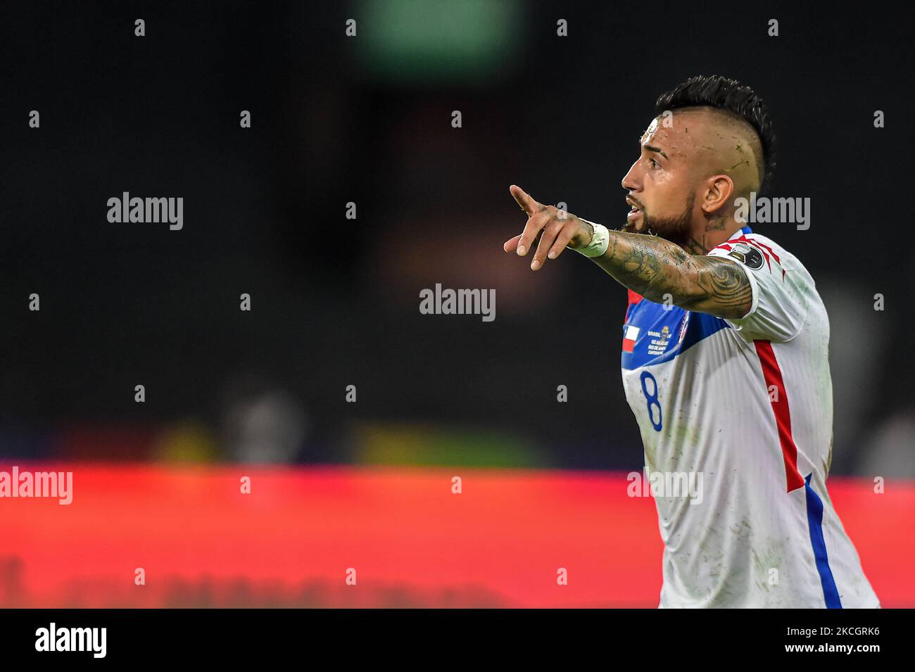 Vidal player from Chile during a match against Brazil at the Engenhão ...