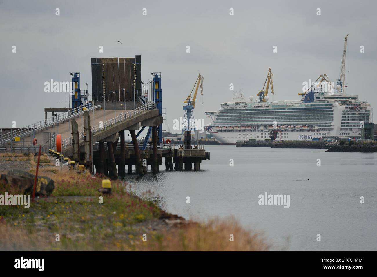 A general view of the Belfast ferry terminal as seen on Saturday ...