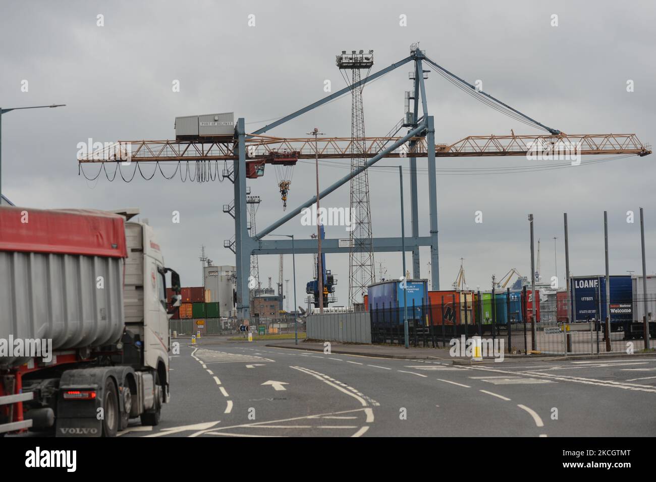 A general view of the Belfast harbor entrance as seen on Saturday ...