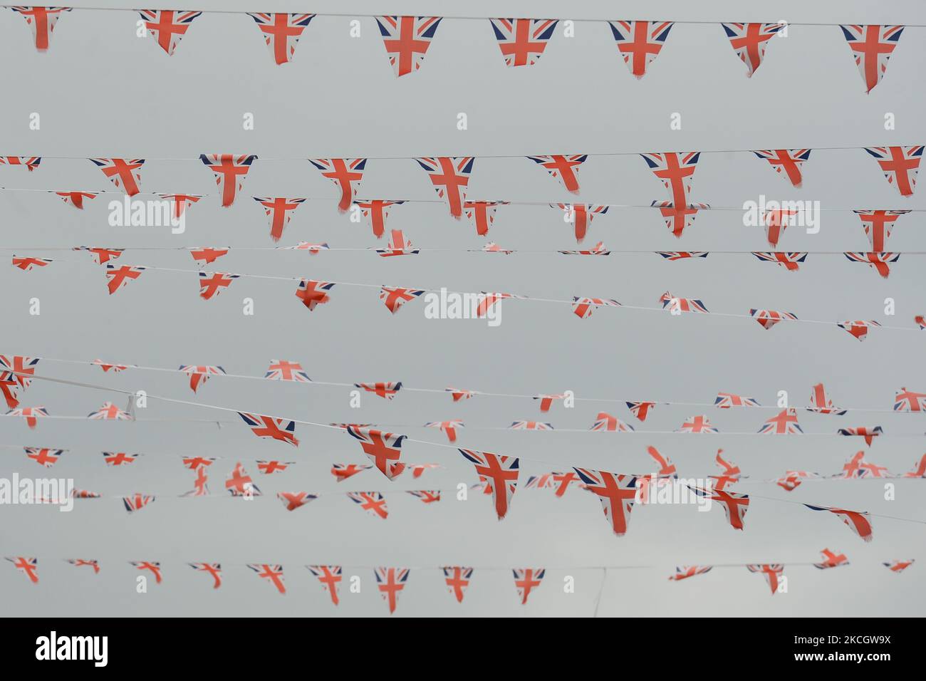 Union Jack flags seen on Shankill Road in Belfast. On Saturday, 03 July ...