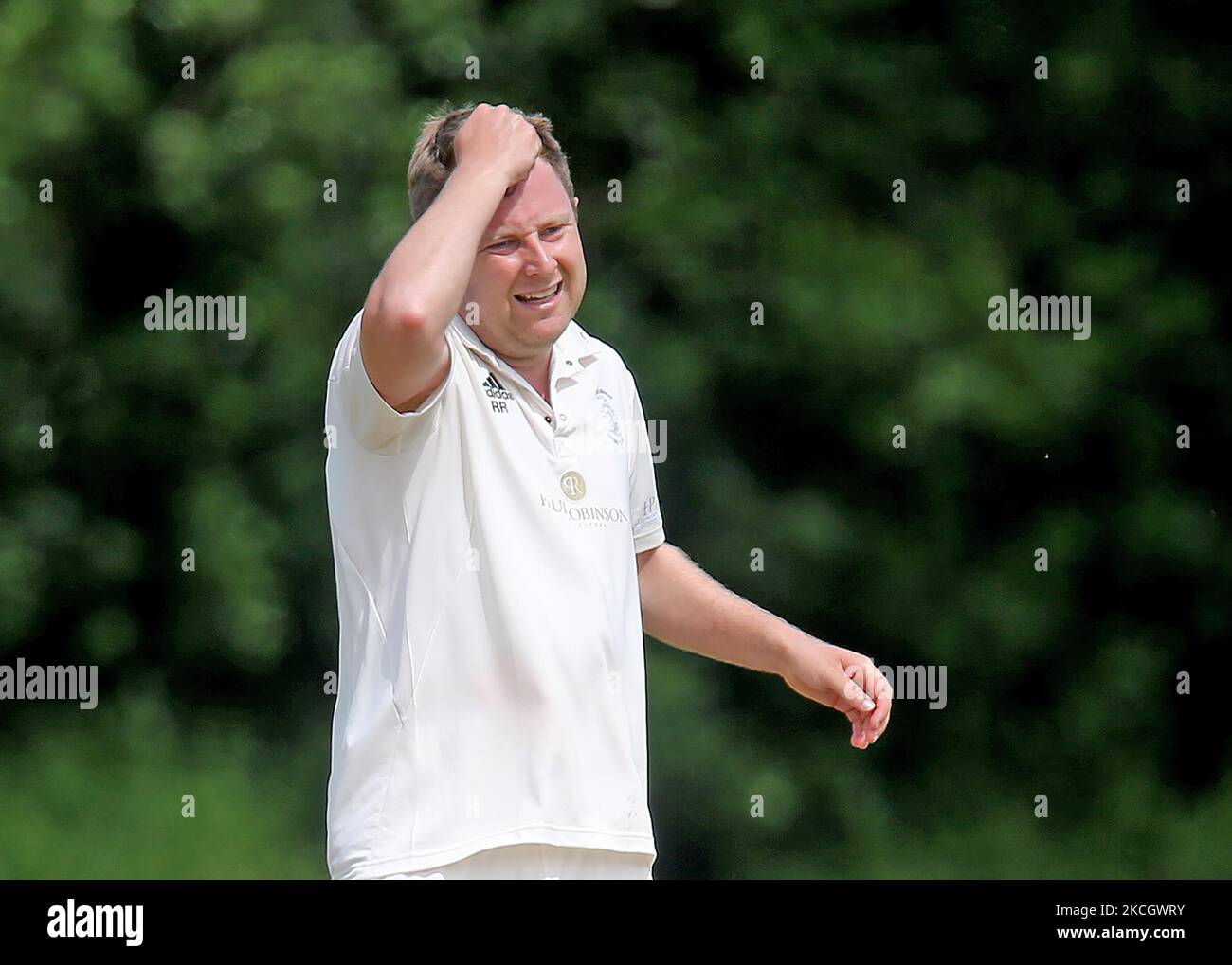 Rob Rayner of Billericay CC during Essex League Premier Division One ...