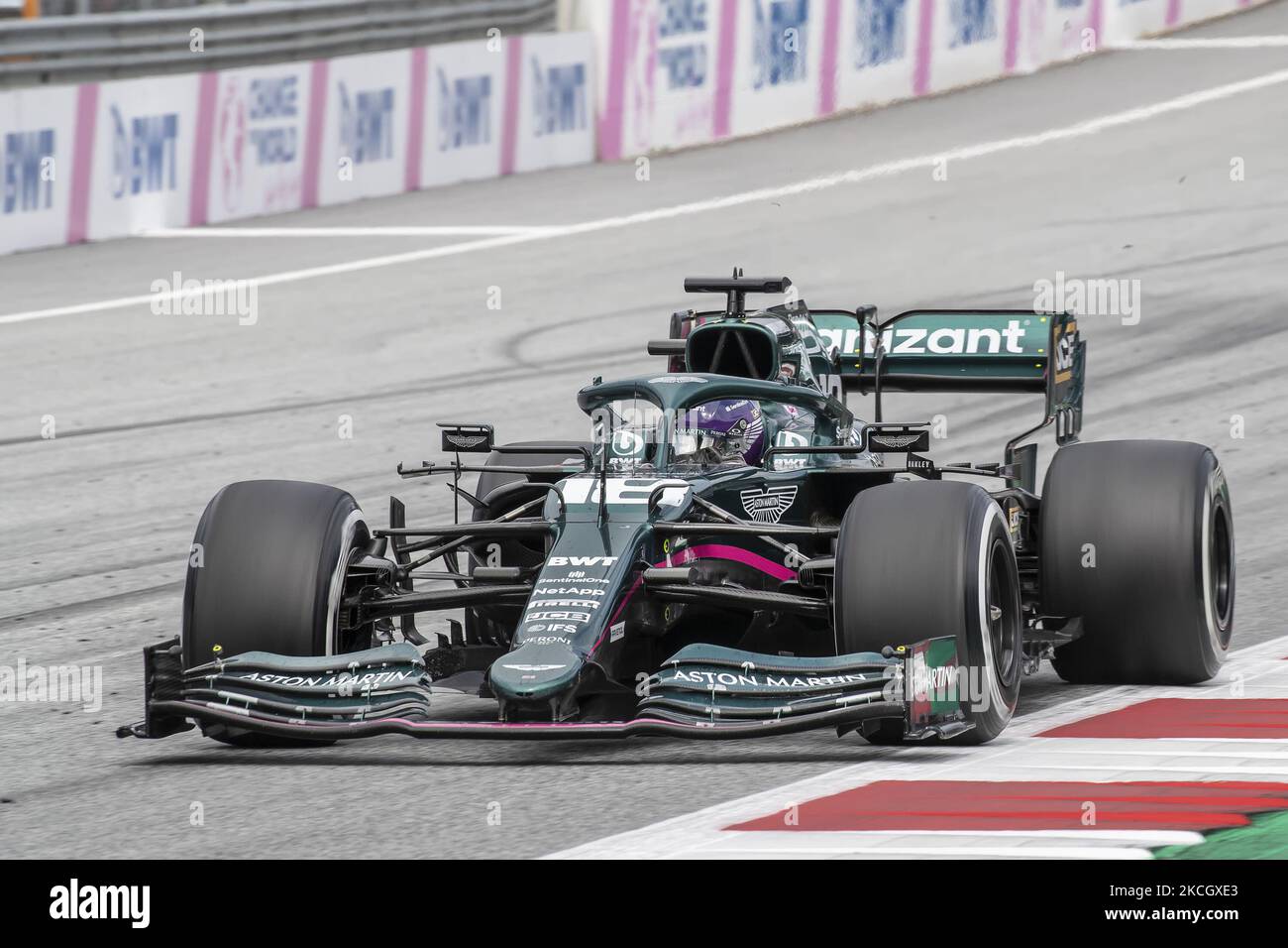 Aston Martin's Canadian driver Lance Stroll drives during the sunda's ...