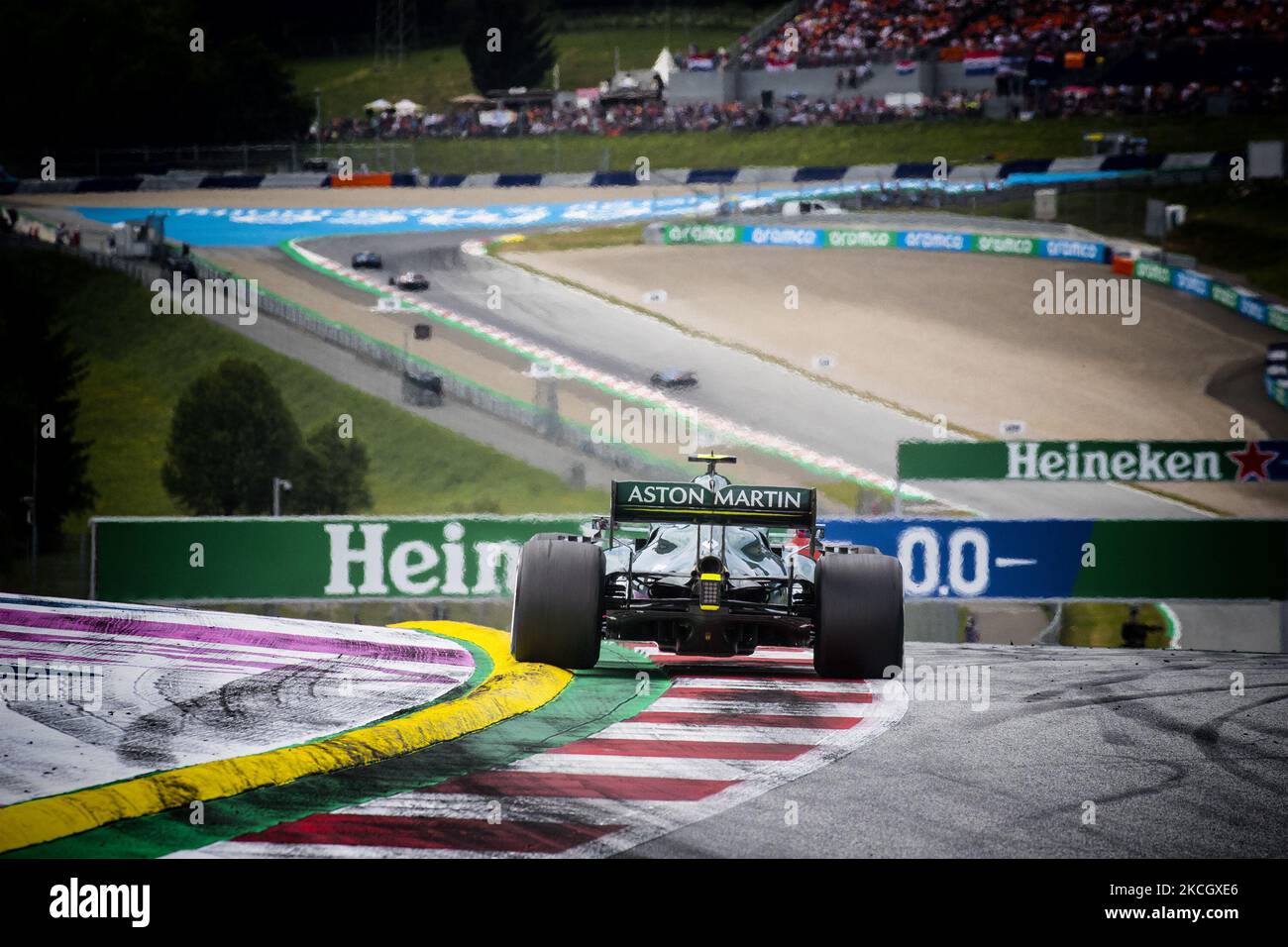 Aston Martin's Canadian driver Lance Stroll drives during the sunda's ...