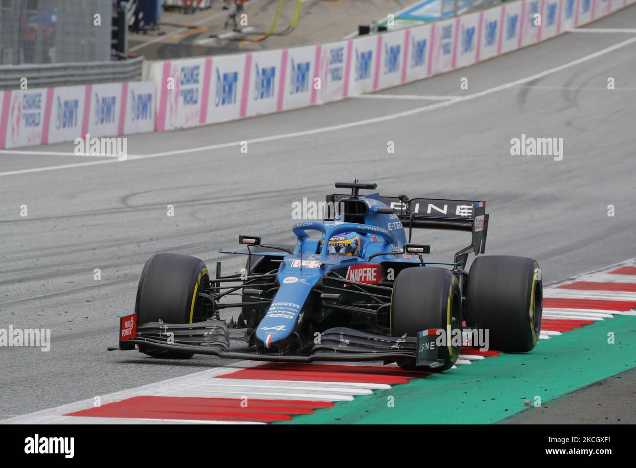 Fernando Alonso drives the Alpine Renault during the sunda's race at ...