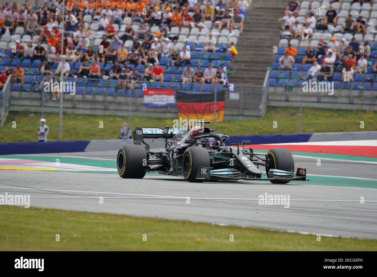 Lewis Hamilton drives the Mercedes AMG during the sunda's race at the ...