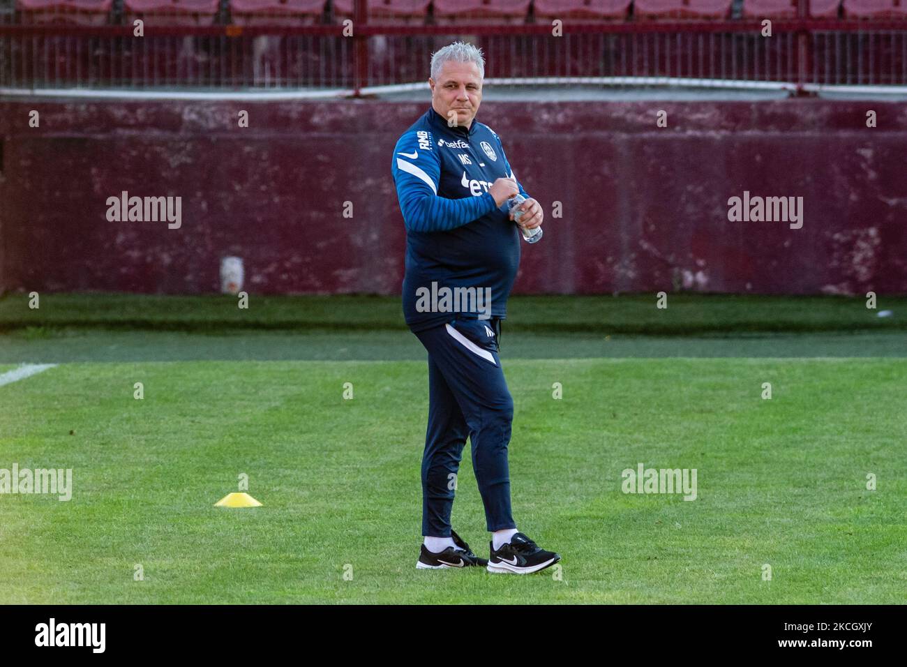 Marius Sumudica, head coach of CFR 1907 Cluj during the first official ...