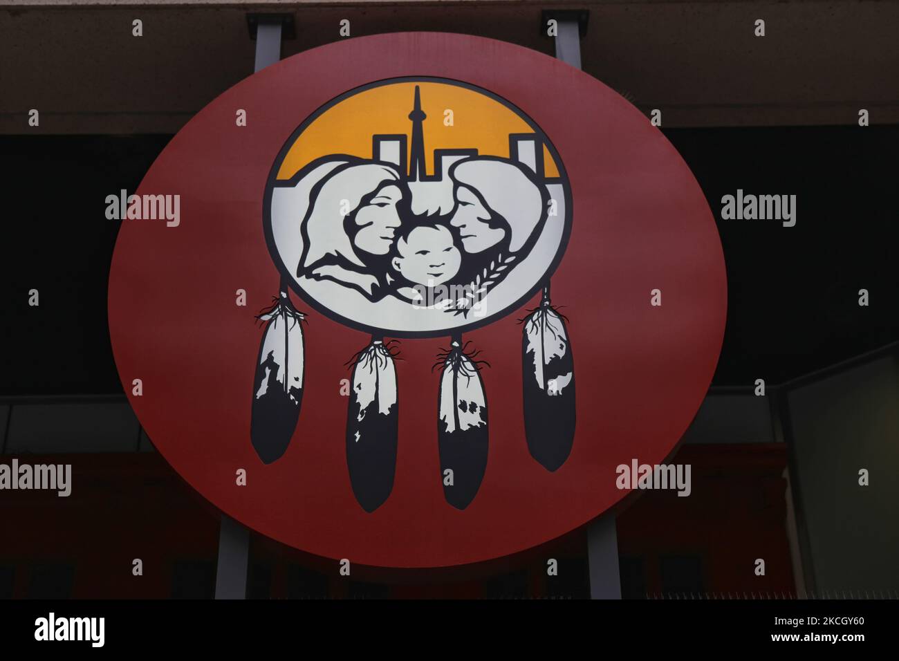 The sign with the logo at entrance to the new Native Child and Family ...