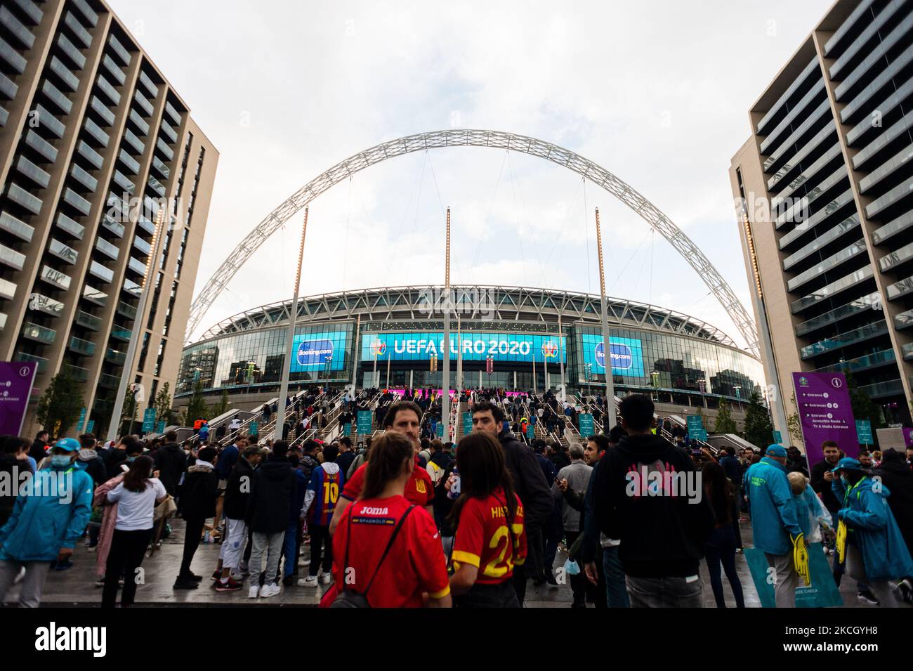 A view of Wembley Stadium in London, Britain, 6 July 2021. 60,000 fans ...