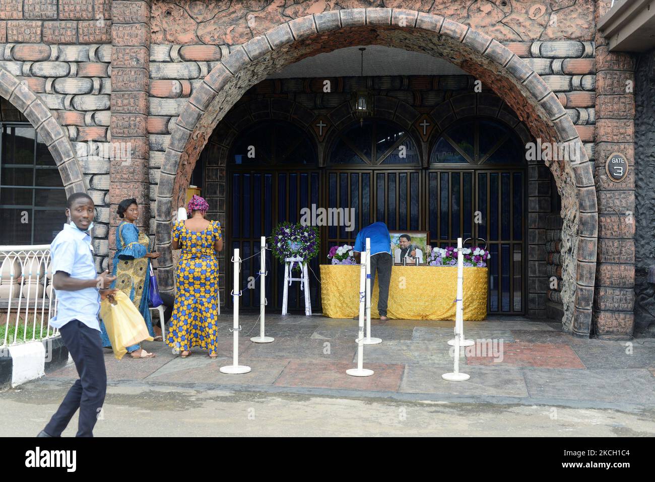 Mourners are seen June 29, 2021, signing condolence register of Prophet ...